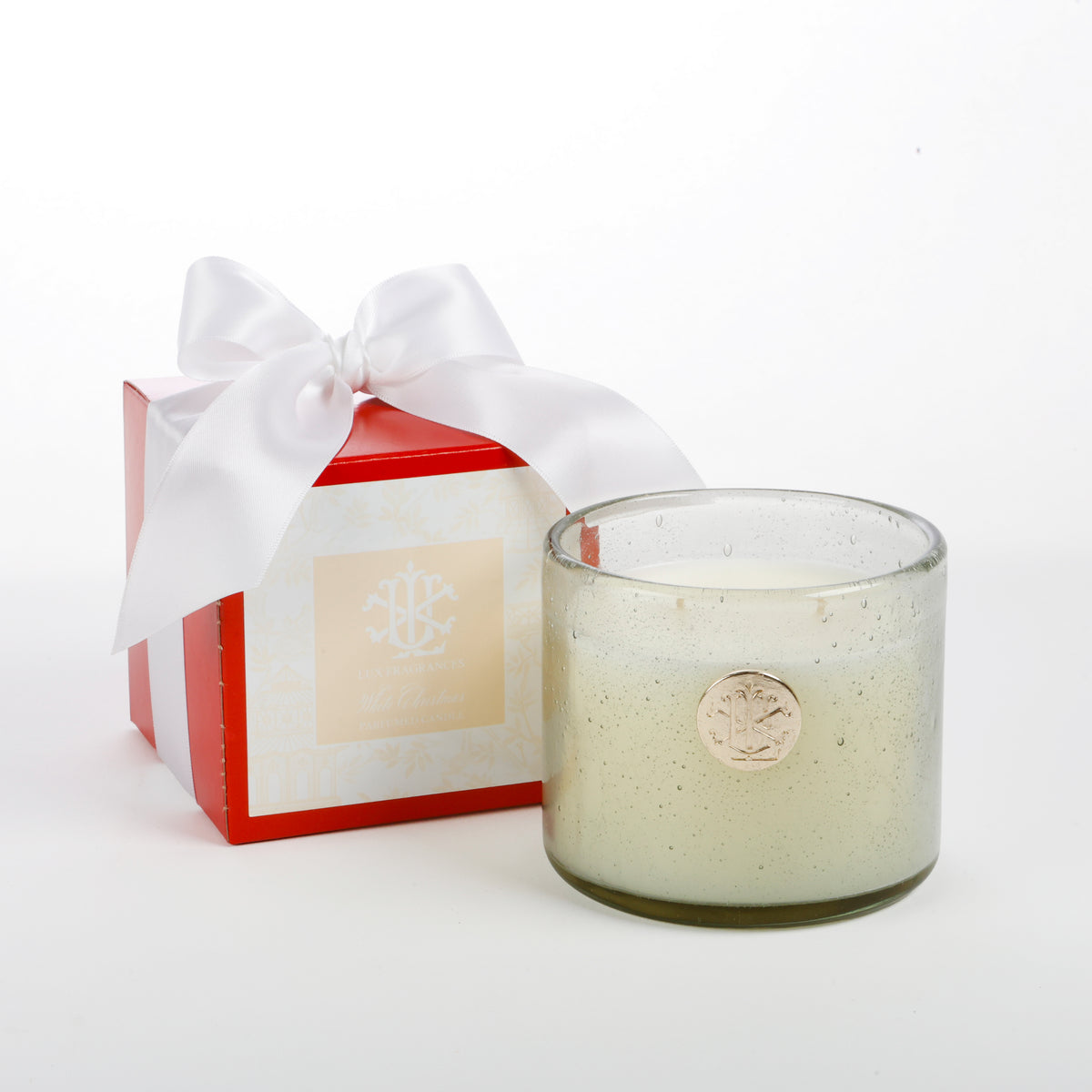 White Christmas 13 oz Candle in Red Box with Bow MIN 6 ...