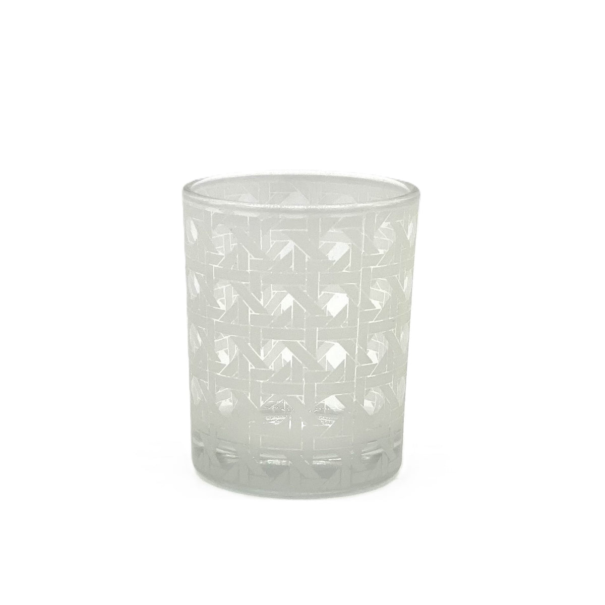 Etched Cane Pattern Votive Glass 3oz 2 5/8" x 2" – luxfragranceswholesale